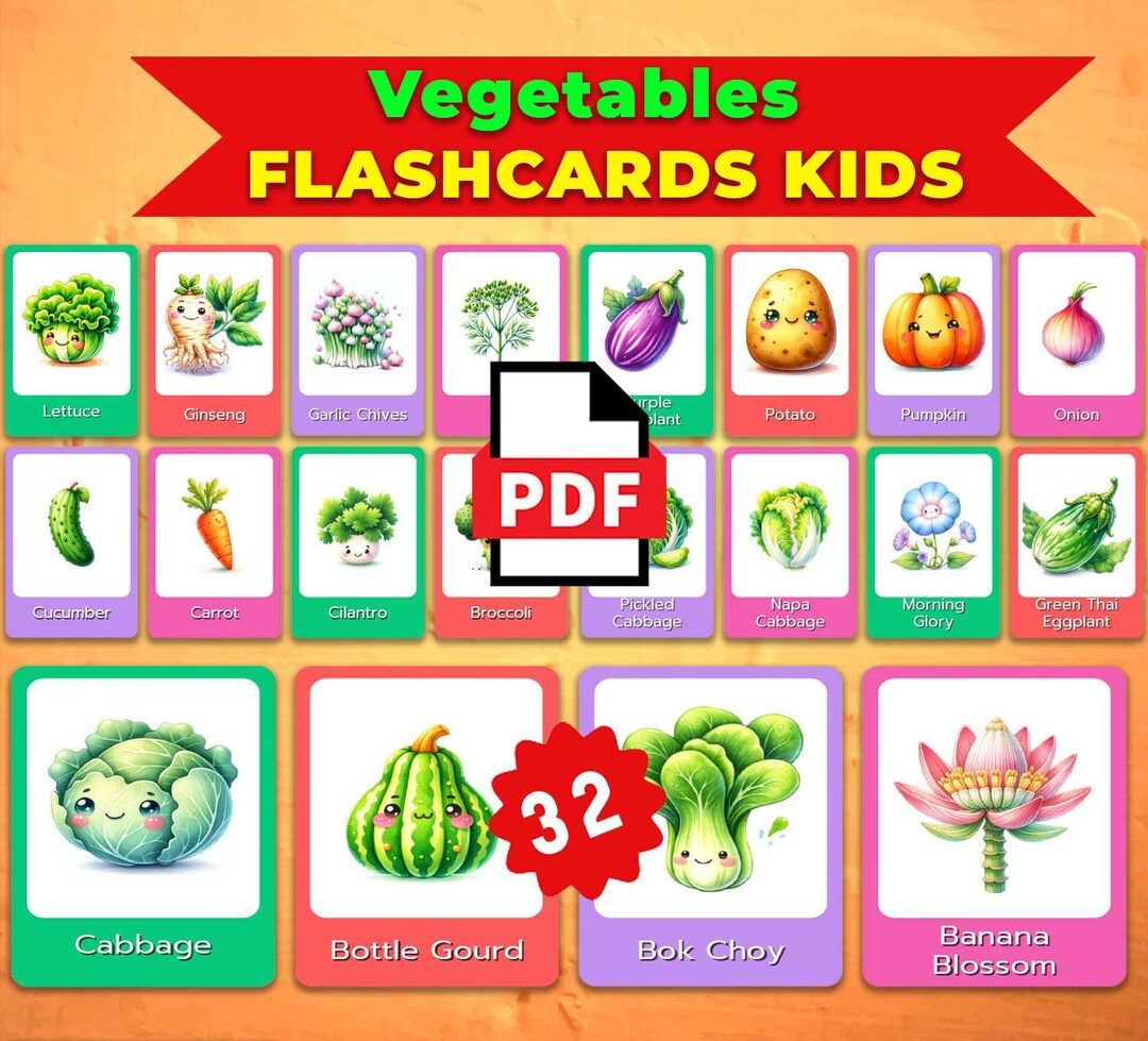 Fruit Vegetables Cards Montessori Cards Flash Cards Nomenclature ...