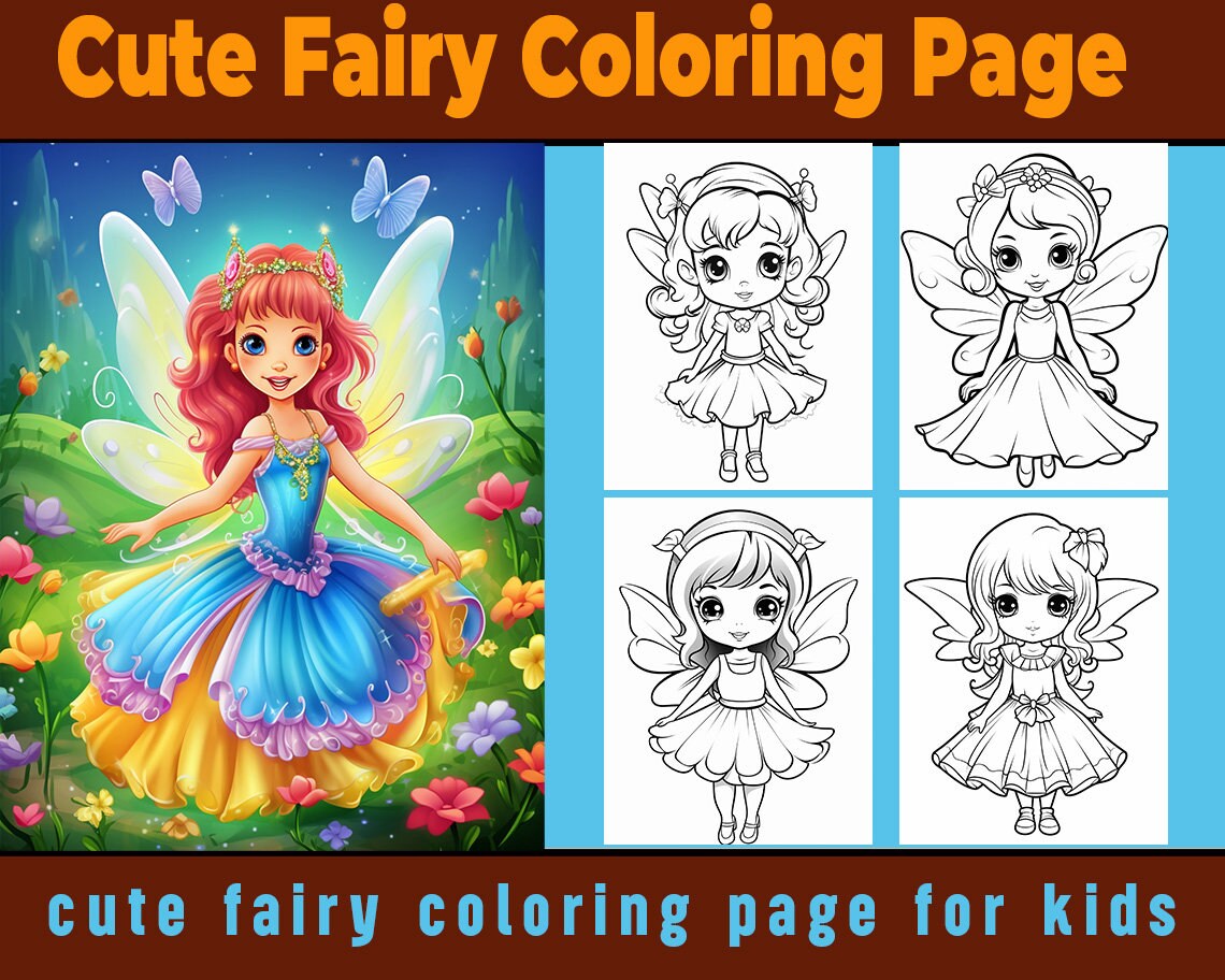 Fairy Coloring Pages, Beautiful Fairies to Color for Children & Adults ...