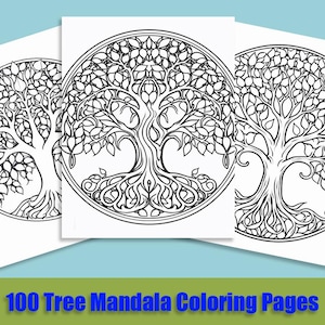 Trees Mandala Coloring Pages, Mandala Coloring Pages, Tree of Life ...