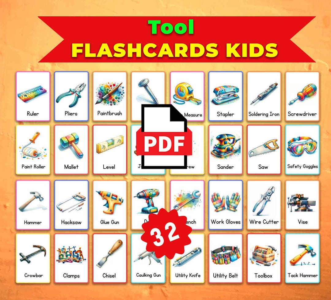 Tools Cards • Montessori Cards Flash Cards Nomenclature Flashcards PDF ...
