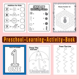 Preschool Learning Activity Book: Kids Workbook (PDF) - Etsy