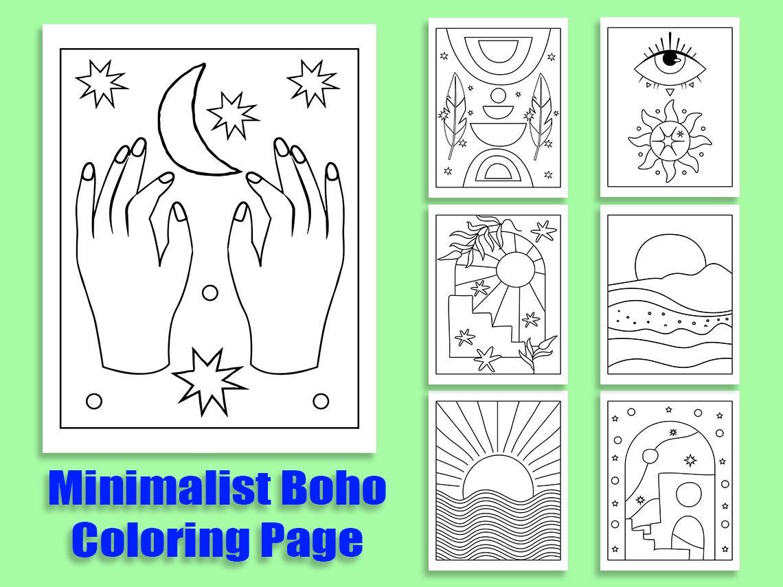Minimalist Boho Coloring Pages: 50 Designs (digital Download) - Etsy