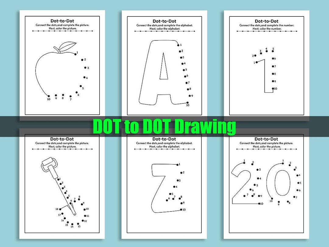 Dot to Dot Drawing, How to Draw, Preschool Worksheet, Dot to Dot ...