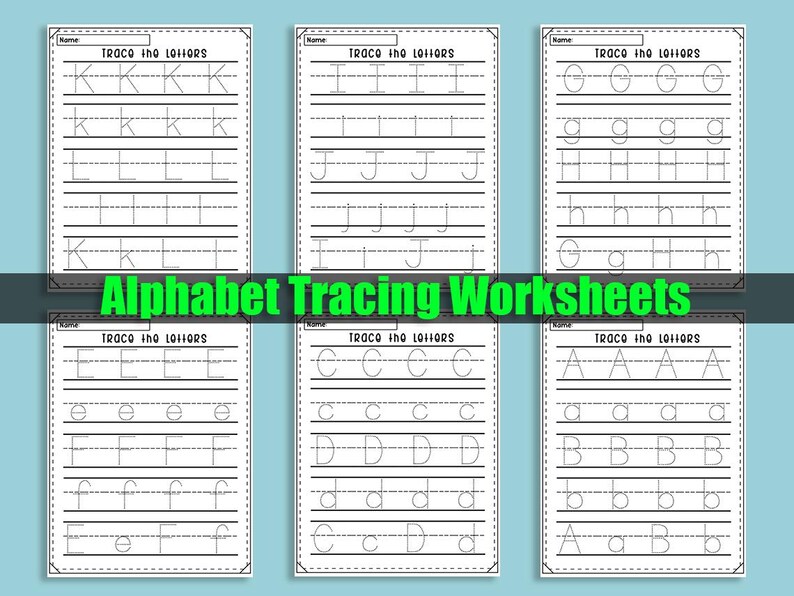 Alphabet Tracing Worksheet: Preschool Handwriting Practice (digital ...