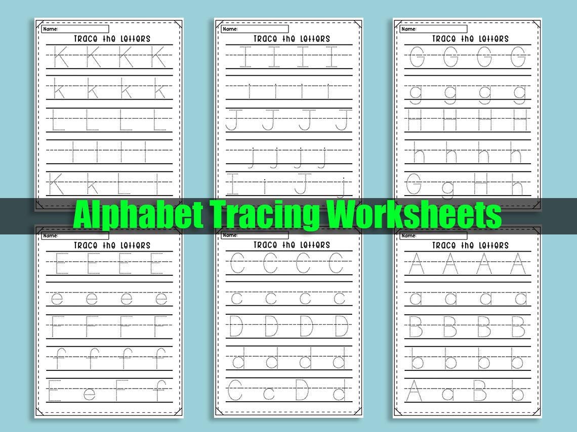Alphabet Tracing Worksheet: Preschool Handwriting Practice (digital ...
