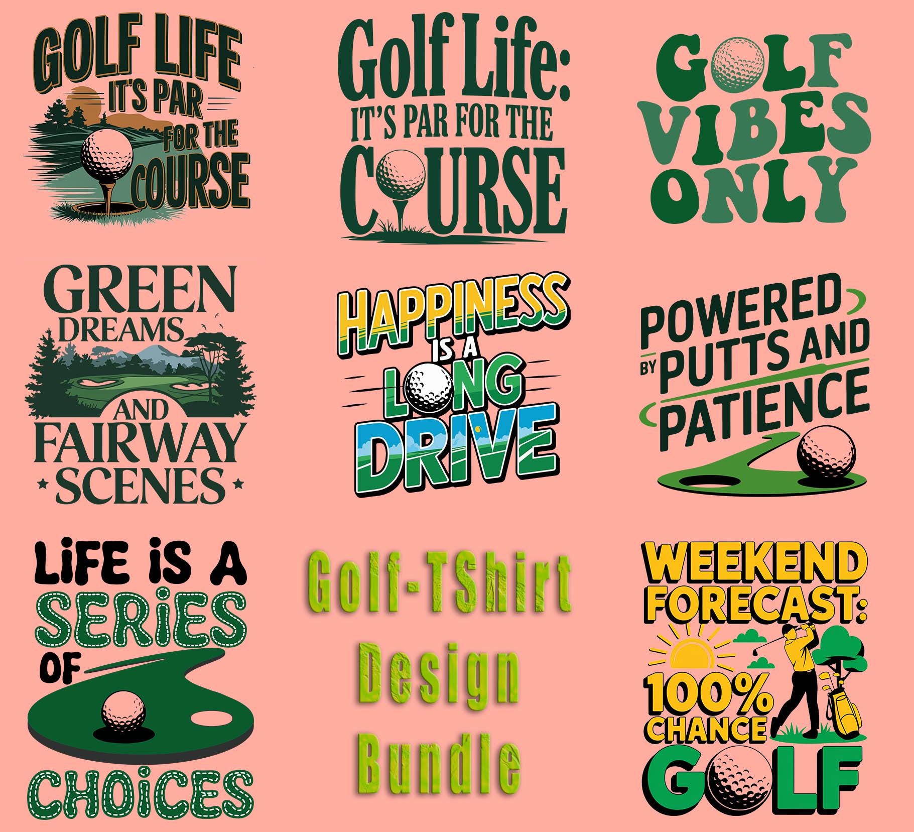 Golf SVG Design Bundle: Monogram, Ball, Player (digital Download) - Etsy