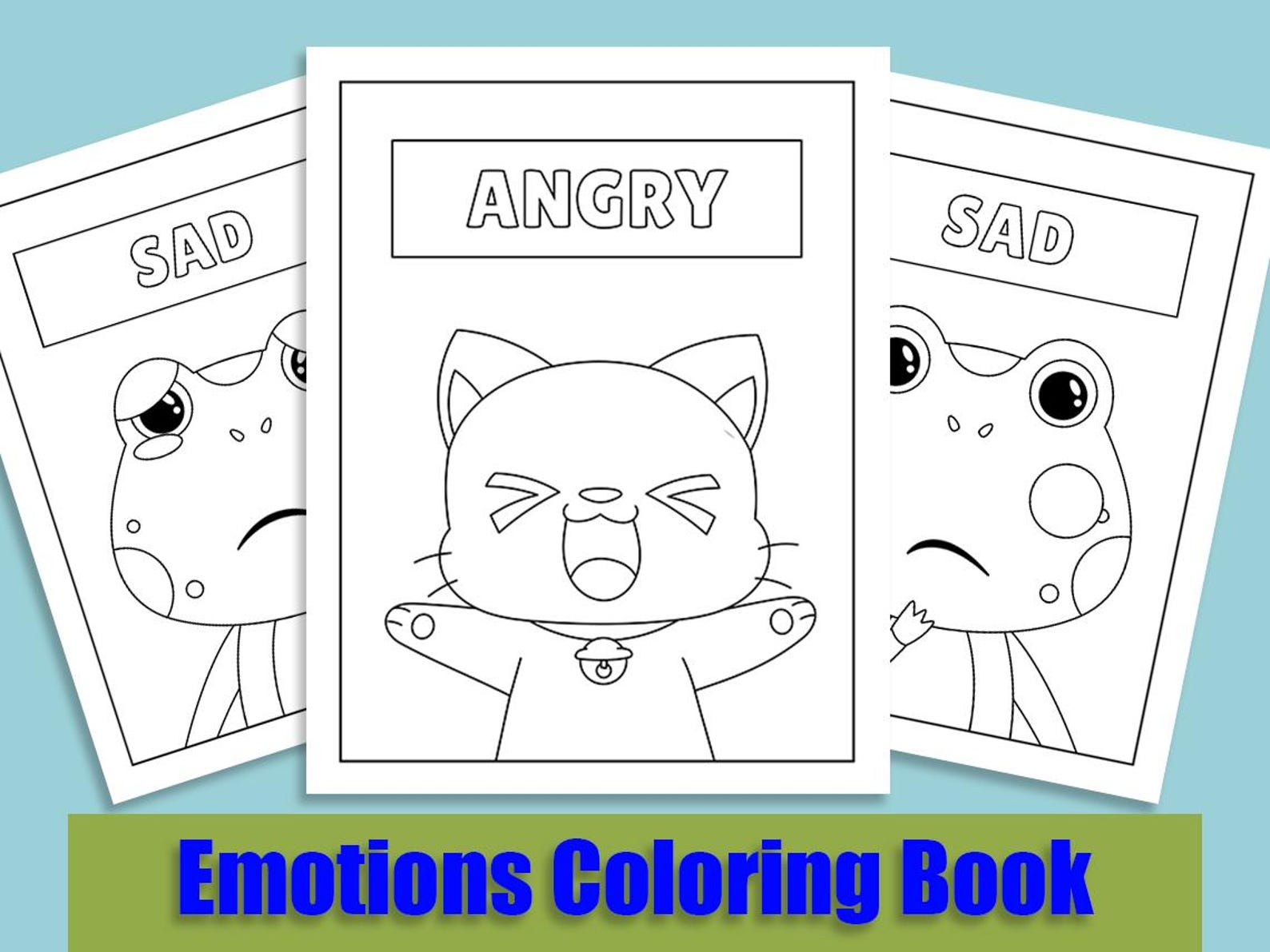Emotions Coloring Pages for Kids: Mood Monsters (PDF Pattern) - Etsy