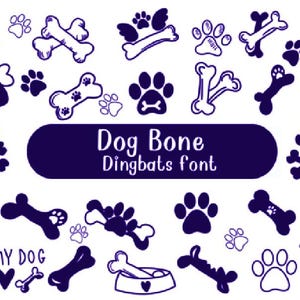 Dog Bone Dingbats Font: Clipart Cut Files for Cricut (digital Download ...
