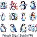 Cute Penguin Clipart Set PNG - 300 DPI, High-resolution, Transparent ...