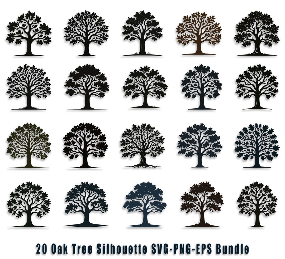 High Quality Oak Tree SVG Bundle, Oak Tree Dxf, Oak Tree Png, Oak Tree ...