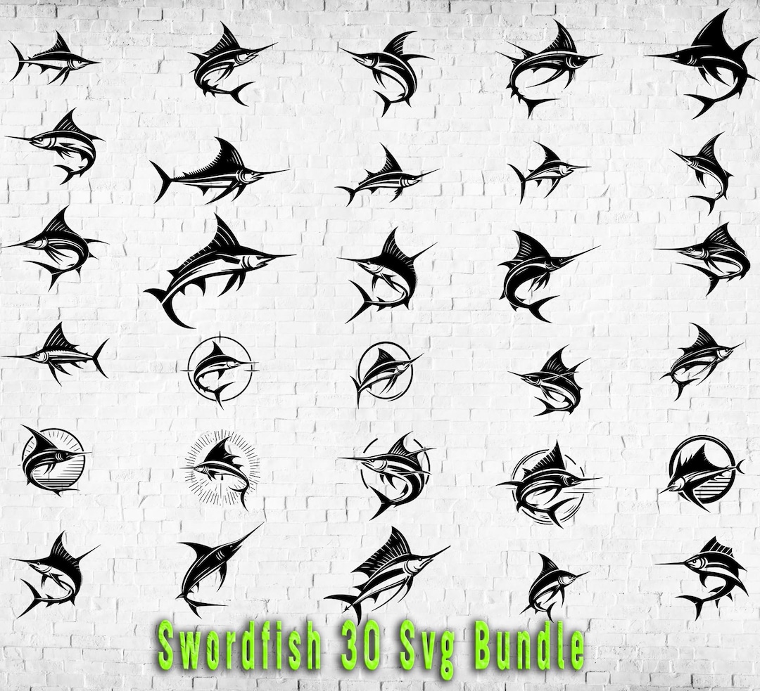 Swordfish SVG Bundle, Swordfish Dxf Swordfish Png, Swordfish Vector ...