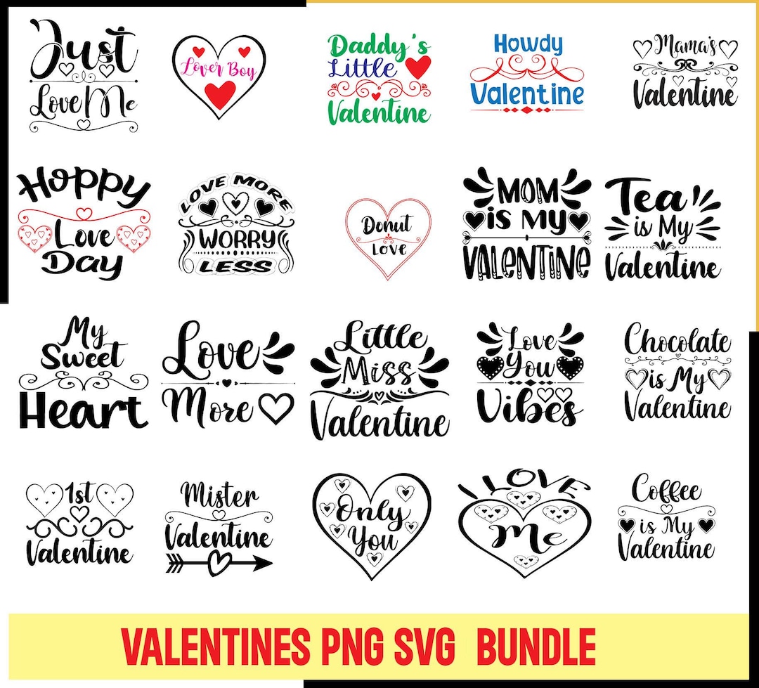Valentines Svg Bundle, Valentines Day Svg, Happy Valentine Svg, Love ...