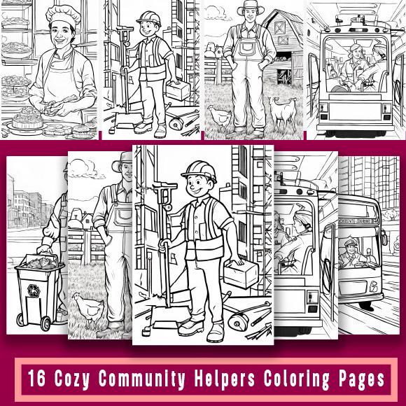16 Community Helpers Coloring Pages: Career Day Activity (PDF Pattern ...