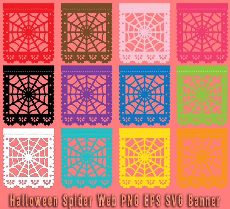 Retro Halloween Spider Web Banner SVG Bundle (digital Download) - Etsy