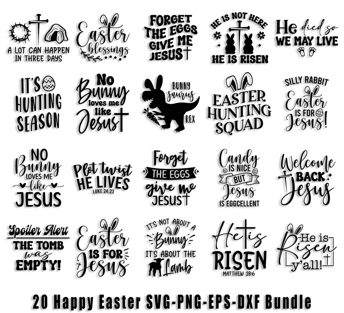 Easter SVG Bundle: Bunny, Quotes, Spring Designs (digital Download) - Etsy