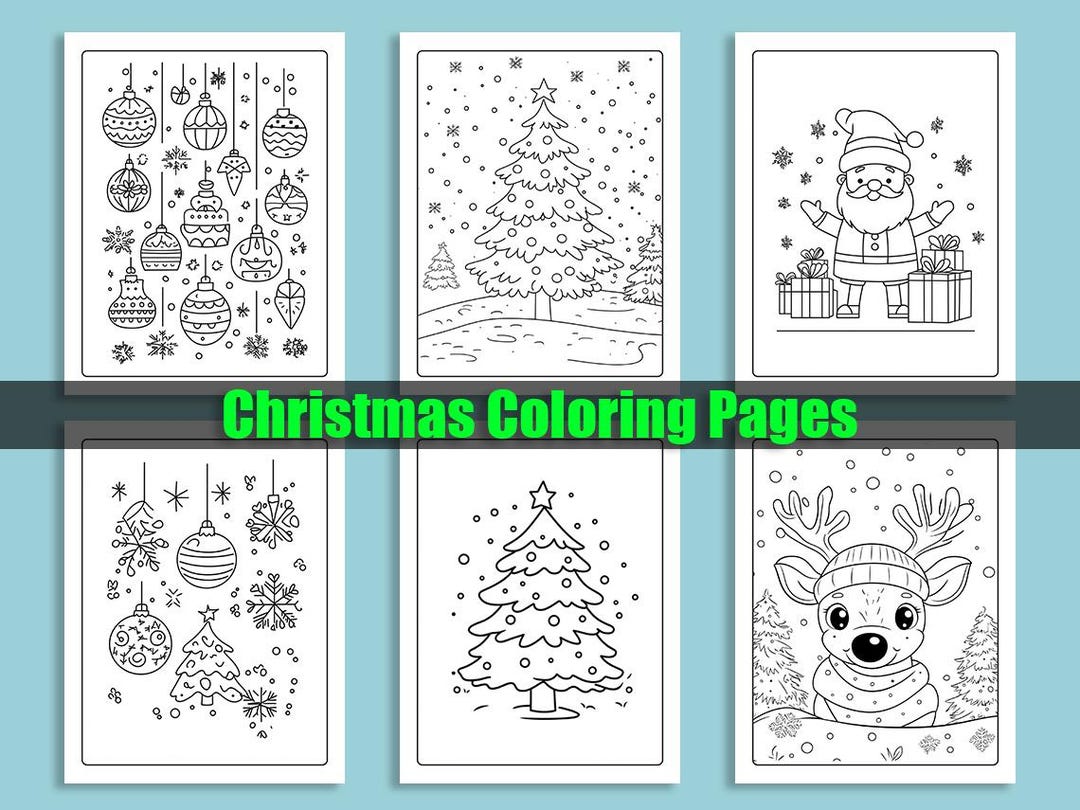 100 Christmas Coloring Pages: Winter Holiday Activities (PDF Download ...