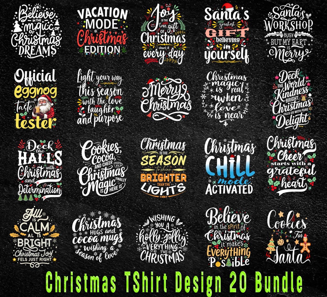 Christian Christmas PNG Bundle: Retro Santa, Bible Verse (digital ...