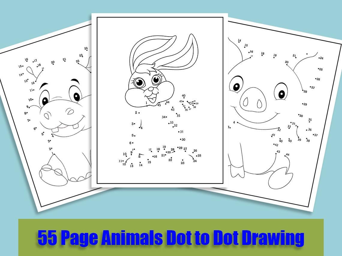 Animals Coloring Page, Animal Dot to Dot Drawing, Dot to Dot Drawing ...