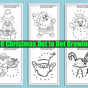 Christmas Dot to Dot Drawing, Christmas Coloring Pages, Dot to Dot ...
