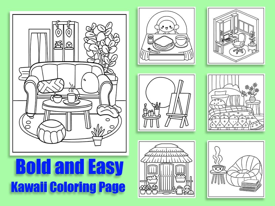 Hygge Place Coloring, Cozy Moments Coloring Pages, Bold and Easy ...