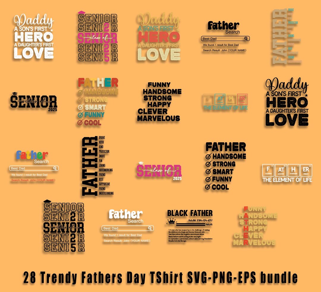 Trendy Father's Day SVG Bundle, Dad SVG, Father SVG, Papa Svg, Best Dad ...