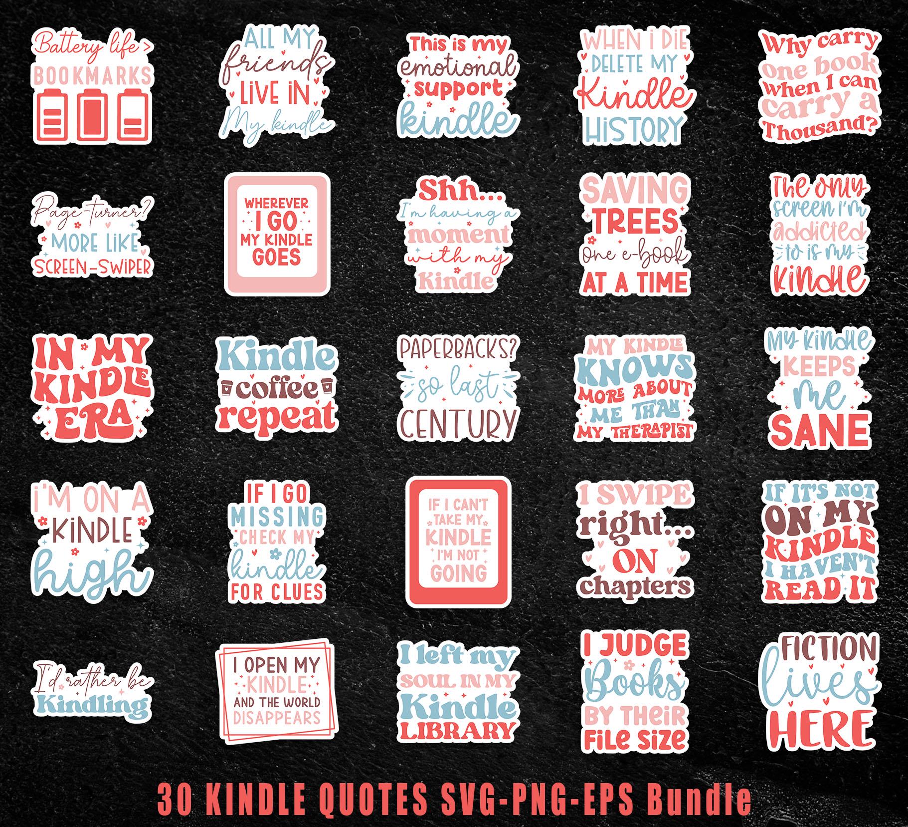 Kindle Quotes SVG Bundle: E-reader Stickers (digital Download) - Etsy