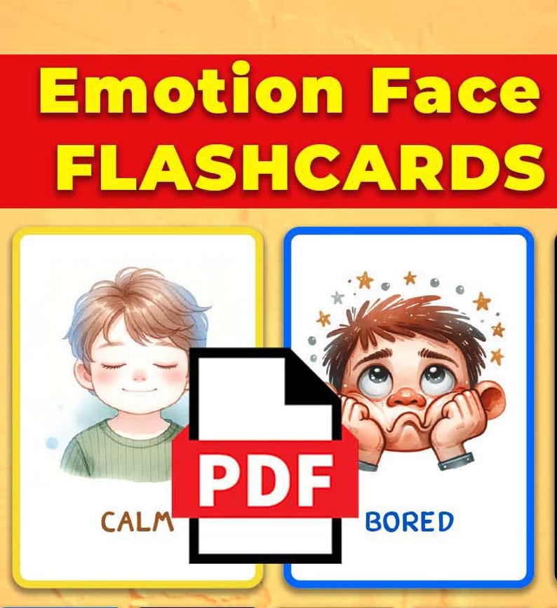 Face Emotion Cards • Montessori Cards Flash Cards Nomenclature ...