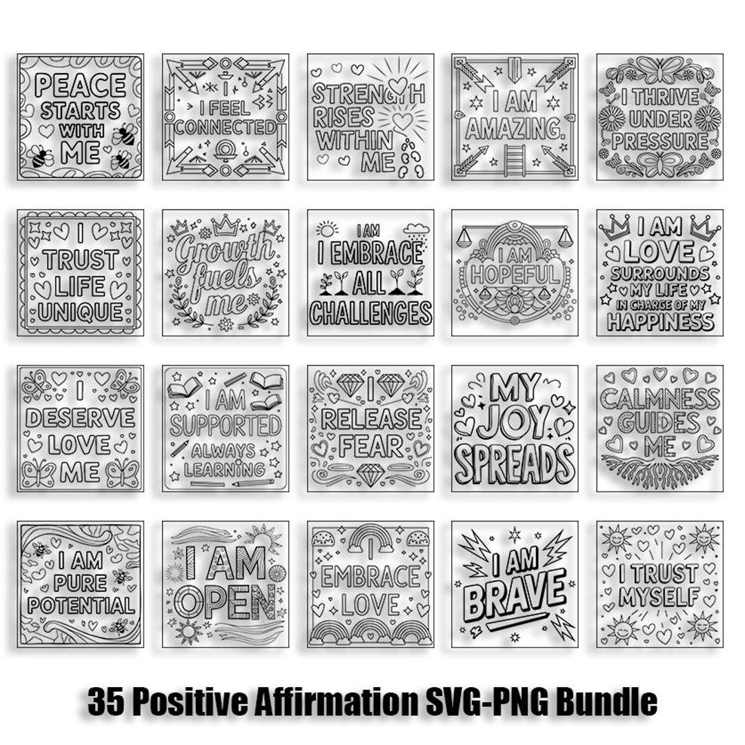 Motivational Quotes Coloring Pages: Positive Affirmation Sheets ...