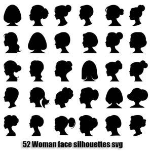 Woman Face SVG, Beautiful Face Svg, Woman Silhouette, Girl Face Svg ...