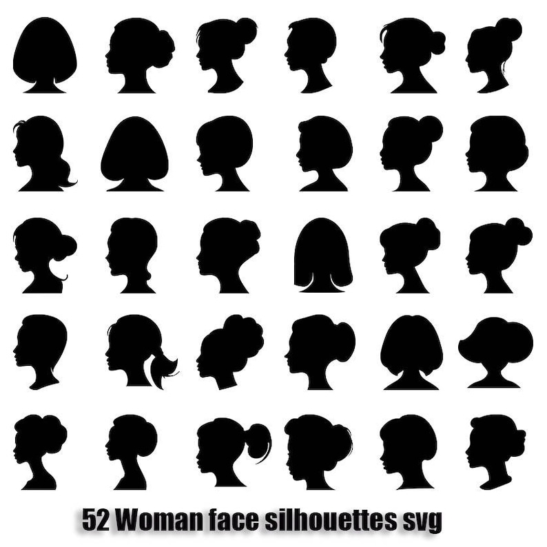 Woman Face SVG, Beautiful Face Svg, Woman Silhouette, Girl Face Svg ...