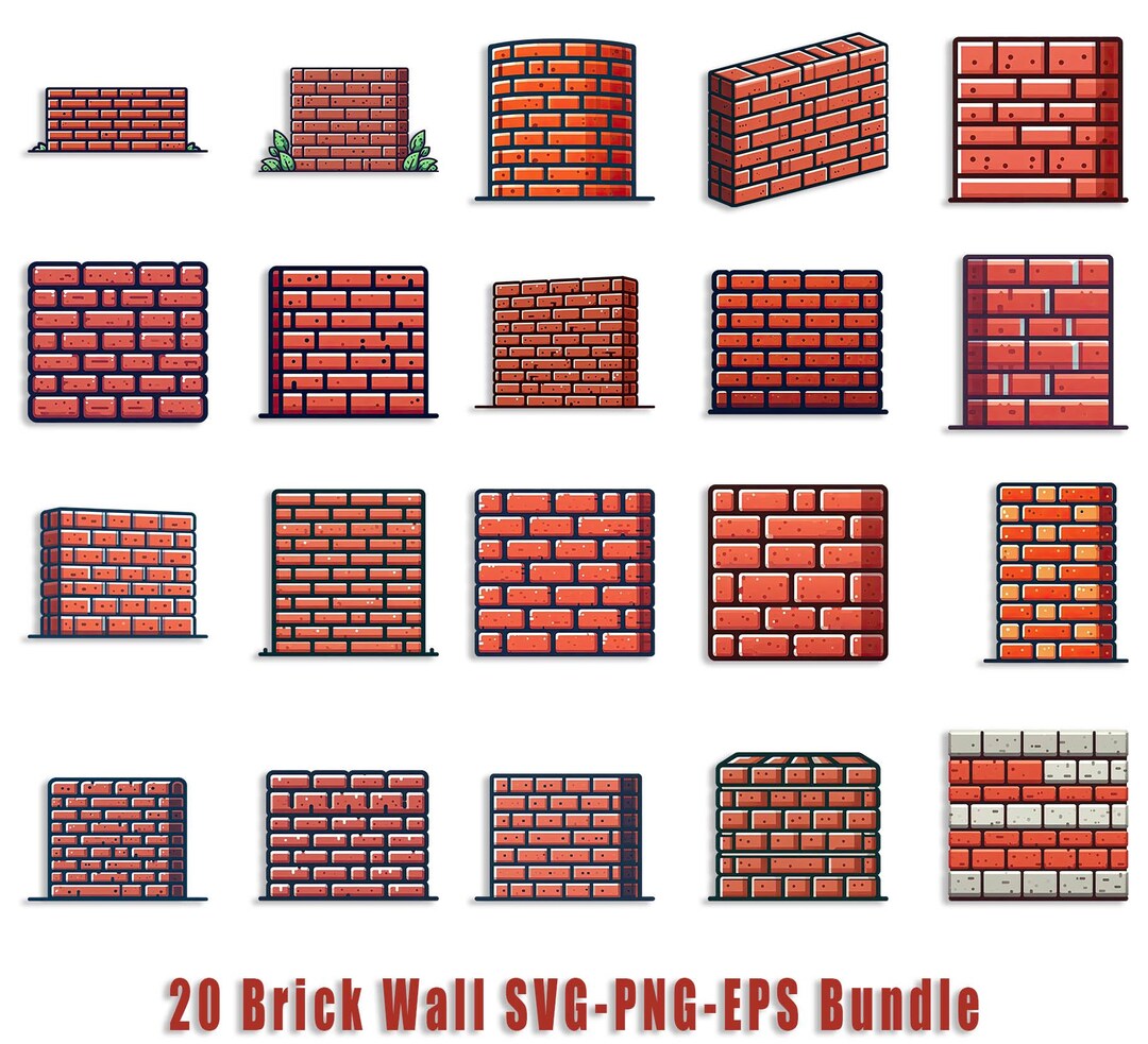 Brick Wall SVG PNG: Bricks Pattern Designs, Cricut Files (instant ...