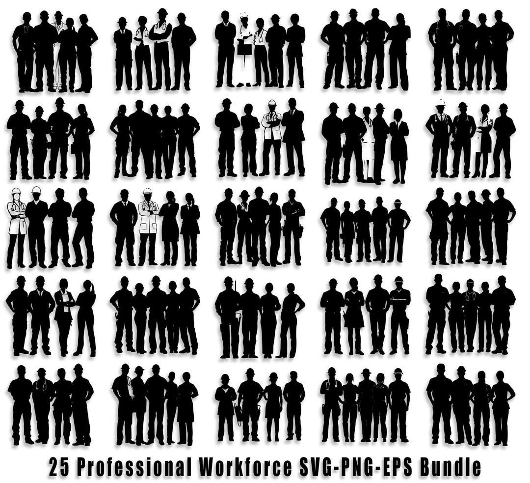 Worker Svg Bundle, Construction Worker Clipart for Cricut, Social ...