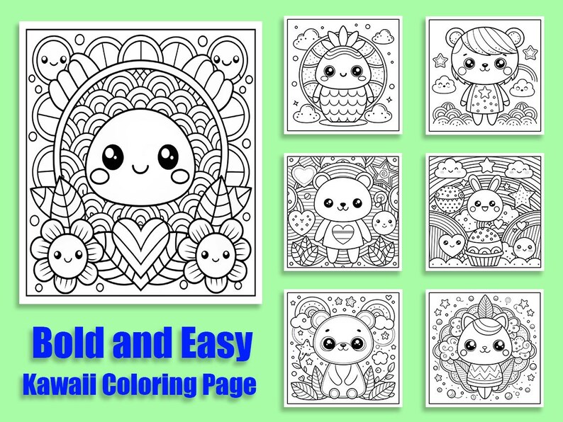 Bold and Easy Coloring Pages, Minimalist Boho Art, Simple Line Art ...