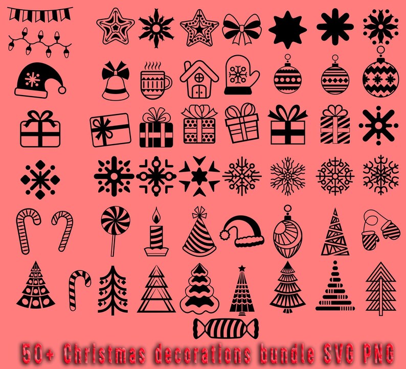 Christmas Decorations Svg Bundle for Cut File,christmas Tree,ornaments ...
