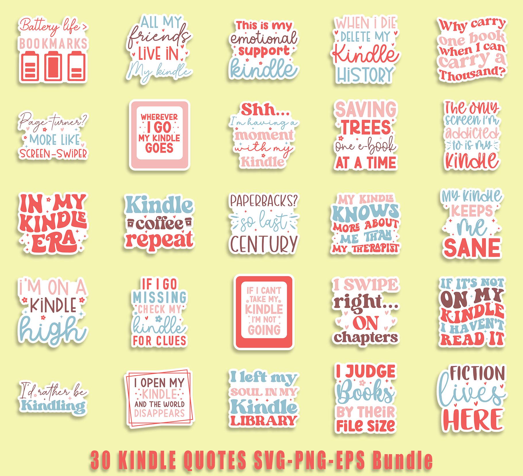 Kindle Quotes SVG Bundle: E-reader Stickers (digital Download) - Etsy