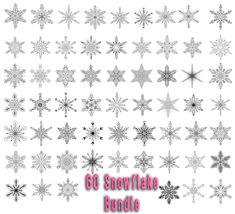 Snowflake SVG Bundle, Snowflakes for Digital Download, Winter SVG ...