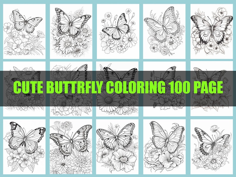 Butterfly Coloring Pages for Kids, Butterflies With Flowers Coloring ...