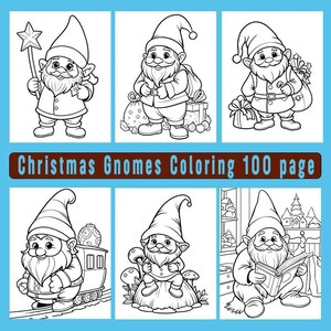 Kids Christmas Gnomes Coloring Pages, Christmas Activity, Printable ...