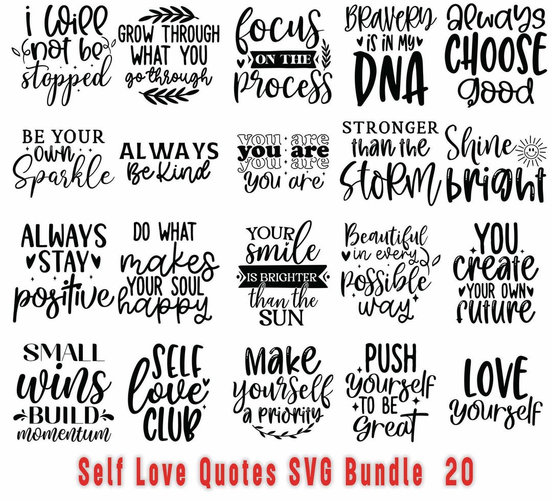 Self Love Svg, Mental Health SVG Bundle, Inspirational Svg, Positive ...