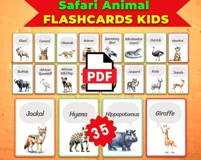 DESERT ANIMALS • 24 Editable Montessori Cards • Flash Cards ...