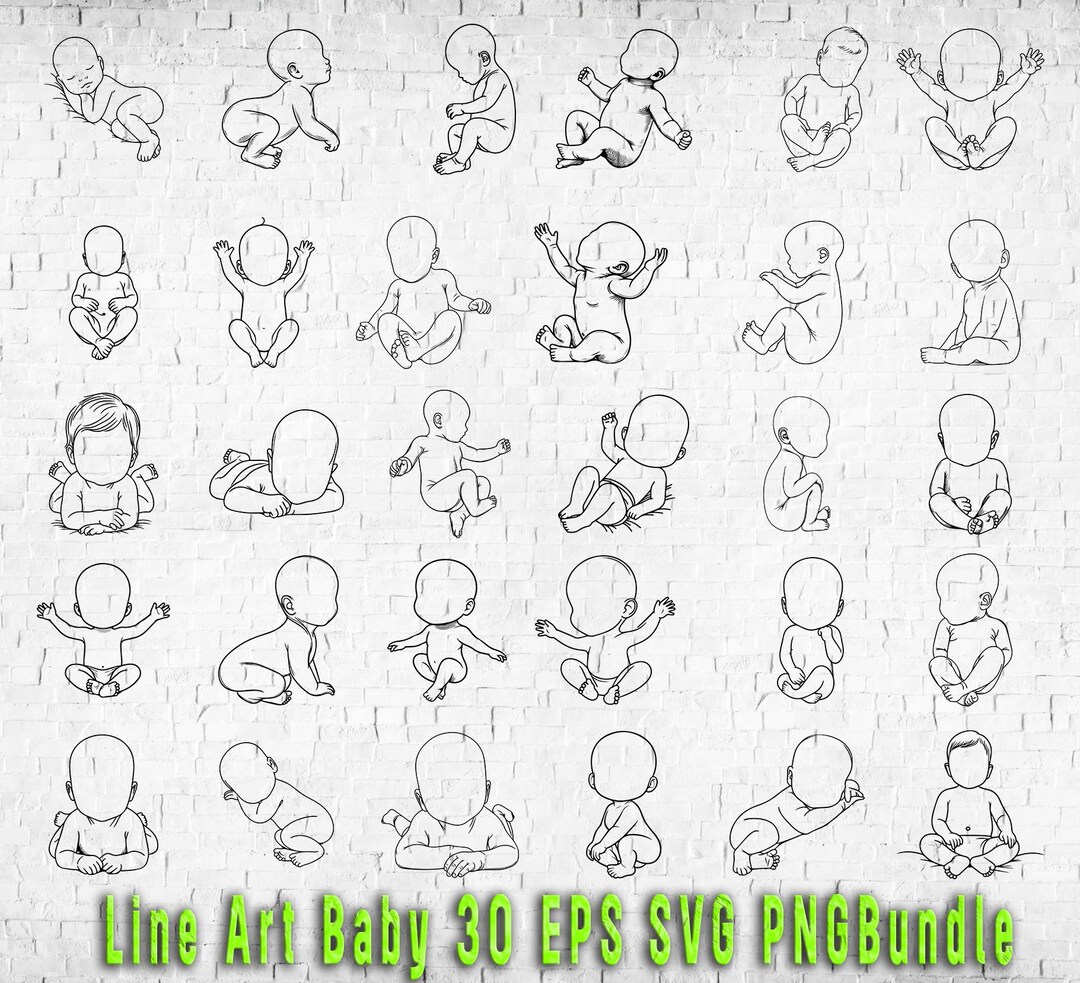 Babie Line Drawing Art Child, Baby, Newborn Toddler, Line Drawing ...