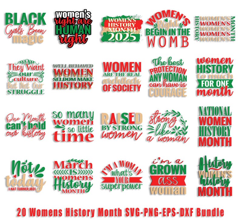 Womens History Month Svg Png Bundle, Women's Day 2025 Svg, 8 March ...