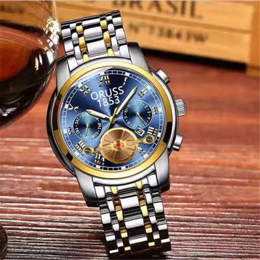 Watch Men Oruss Quartz,luminous, Calendar & Elegant Stainless Steel ...