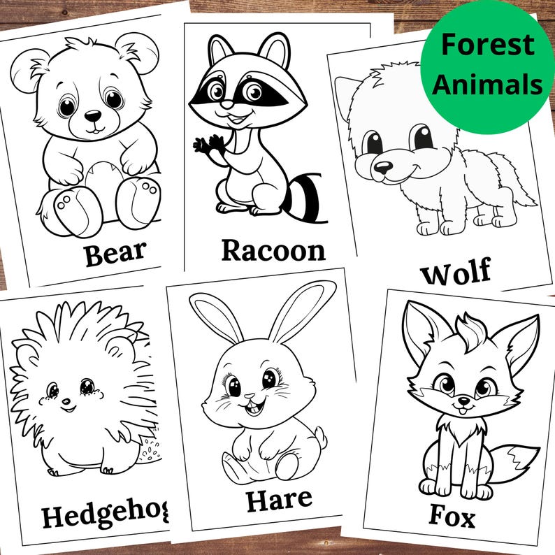 Jungle Safari Animals Coloring Book| Printable Zoo Animals Coloring ...