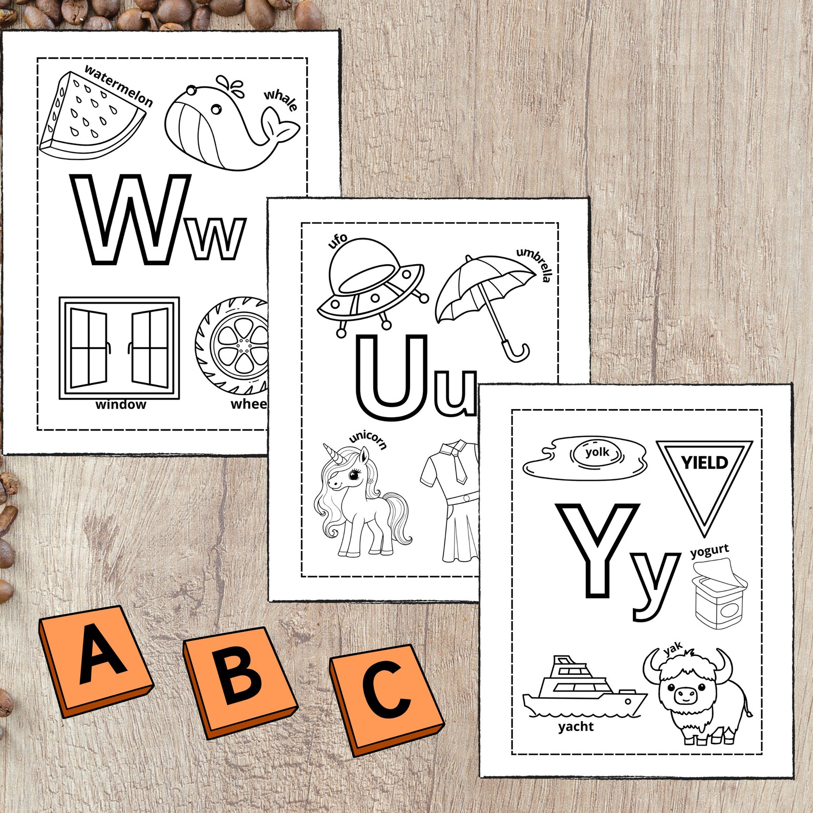 Printable Animal Alphabet Coloring Baby Alphabet Book Baby Shower Abc ...
