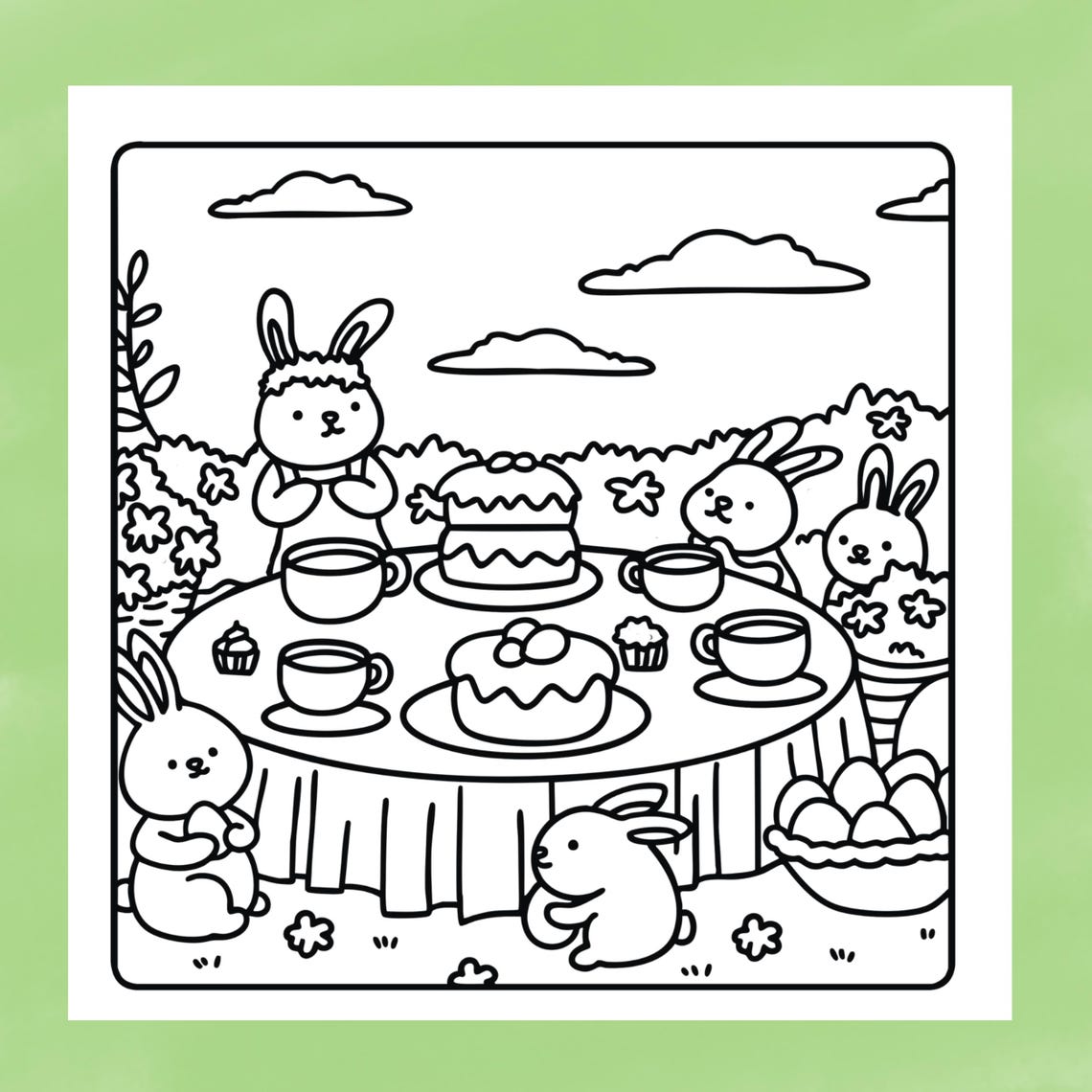 Cozy Scene Coloring Pages| Easter Coloring Pages|bold and Easy Coloring ...