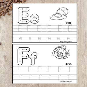 Kindergarten Prek Letters Worksheets |26 ABC Phonics Tracing Cards ...