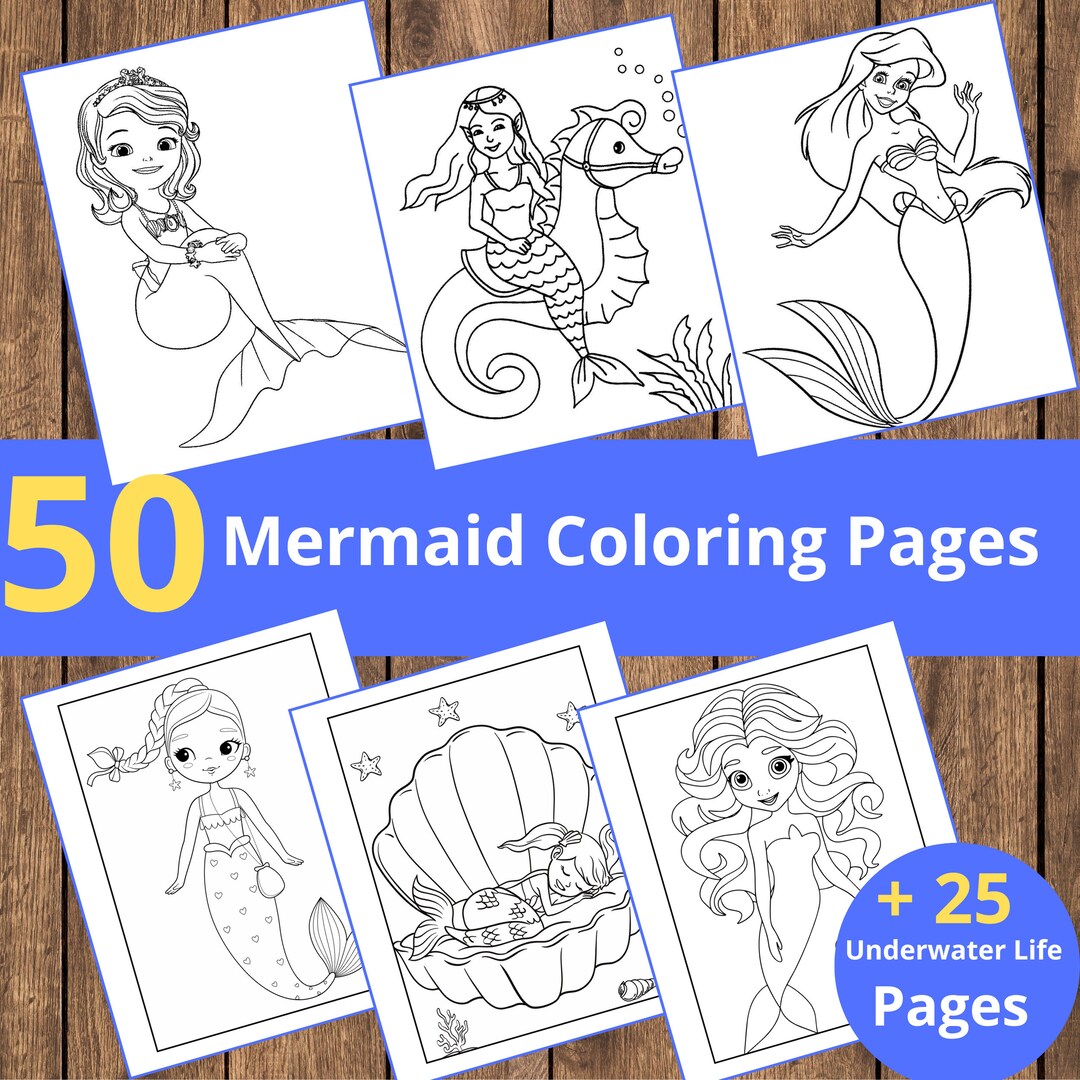 Little Mermaid Coloring Pages Summer Kids Toddler Coloring Book Mermaid ...