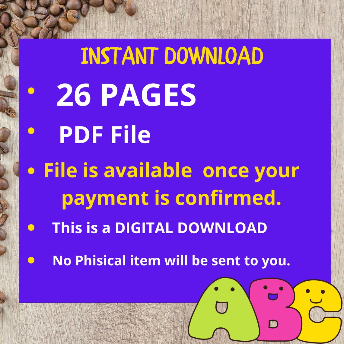 Printable Animal Alphabet Coloring Baby Alphabet Book Baby Shower Abc ...