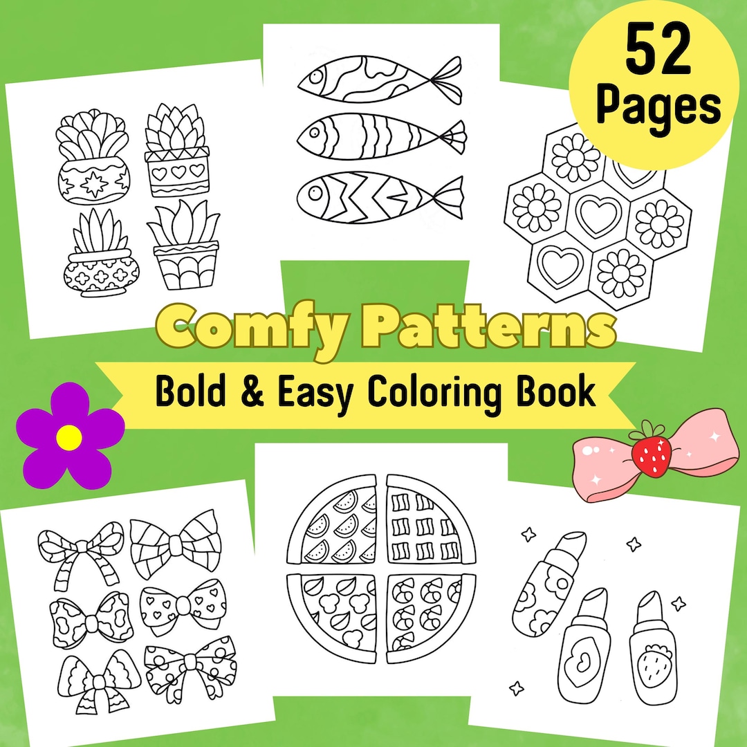 Bold and Easy Comfy Pattern Coloring Book|pattern Coloring Pages |busy ...